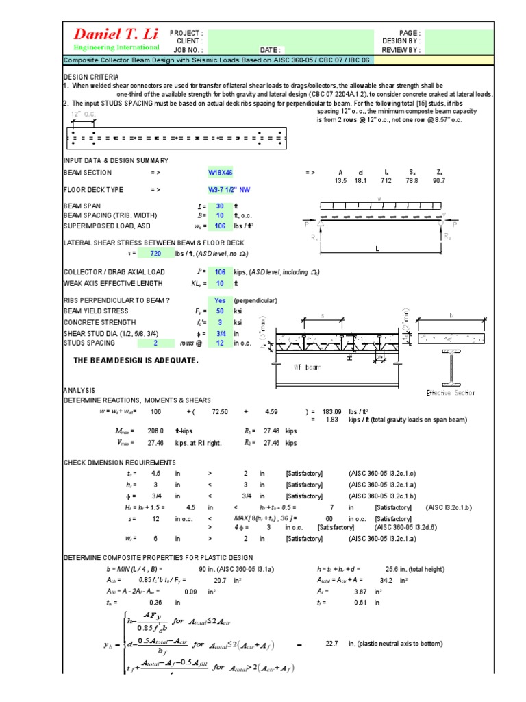 Composite Collector Beam | PDF | Beam (Structure) | Economic Sectors