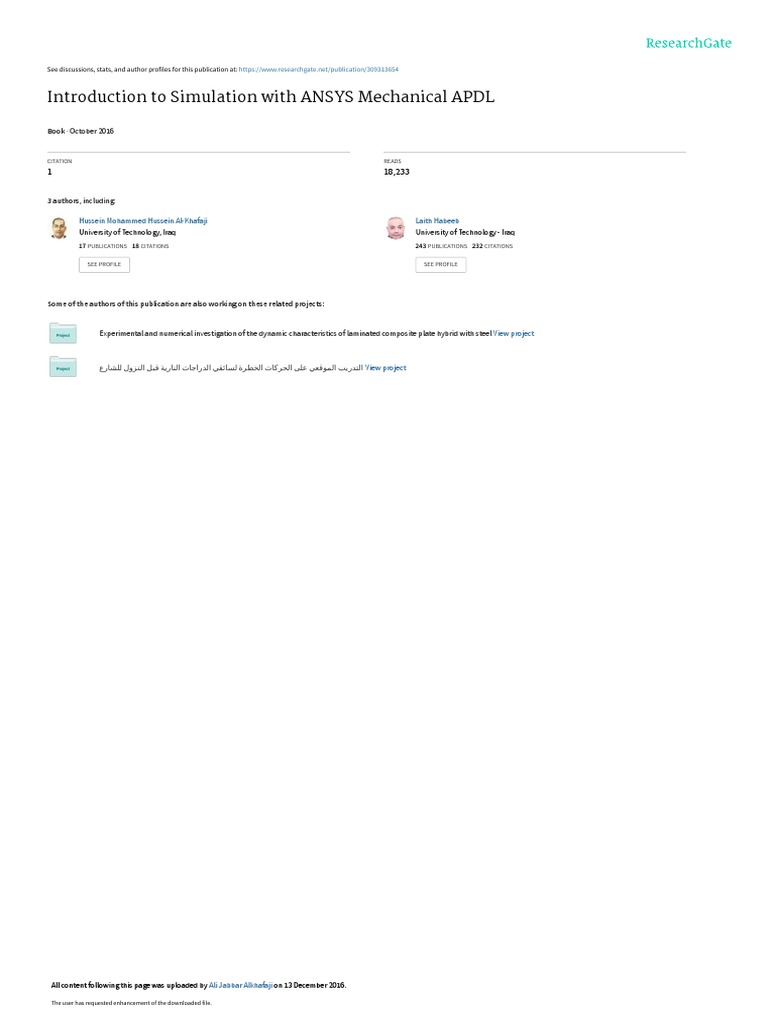 APDL | PDF | Finite Element Method | Engineering