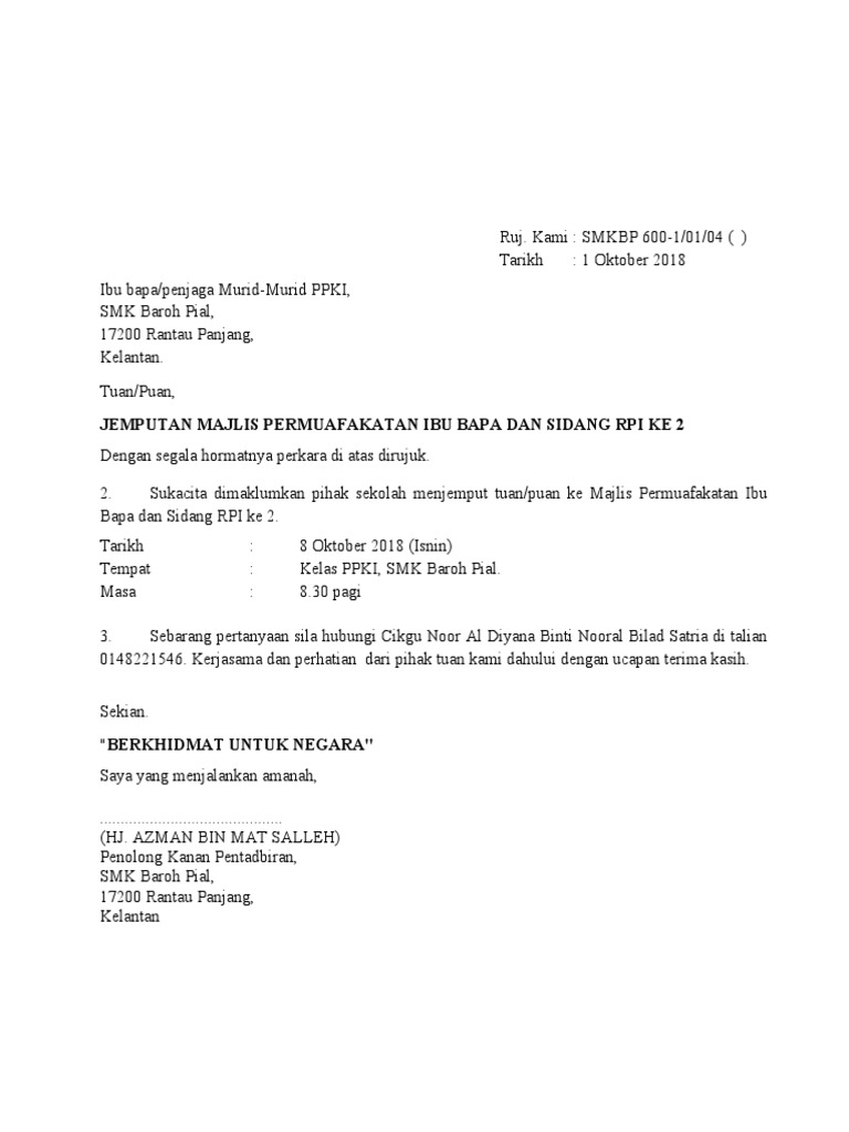 Surat Permuafakatan Ibu Bapa | PDF Surat Permuafakatan Ibu Bapa | PDF