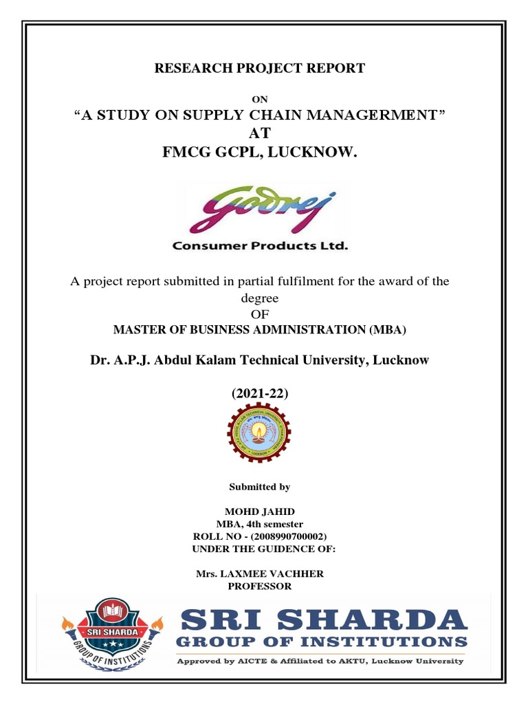 Research Project Report On Supply Chain Managment | PDF | Inventory ...