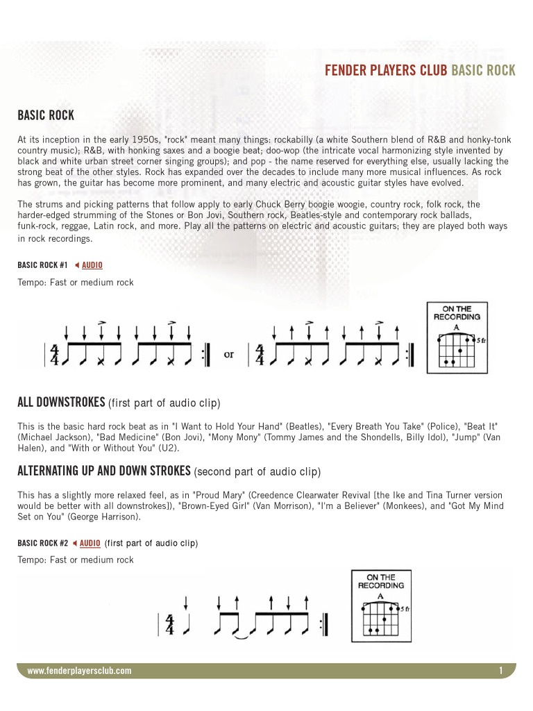 Basic - Rock Strum Patterns | PDF | Rock Music | Country Music
