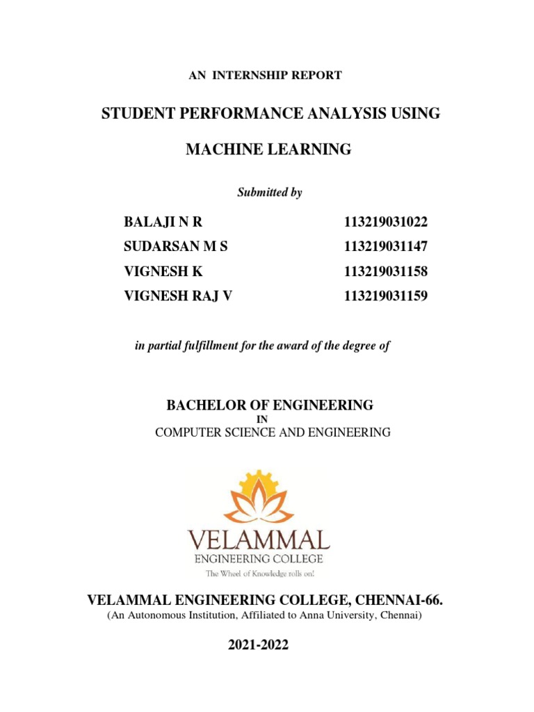 Student Performance Analysis Using Machine Learning | Download Free PDF ...