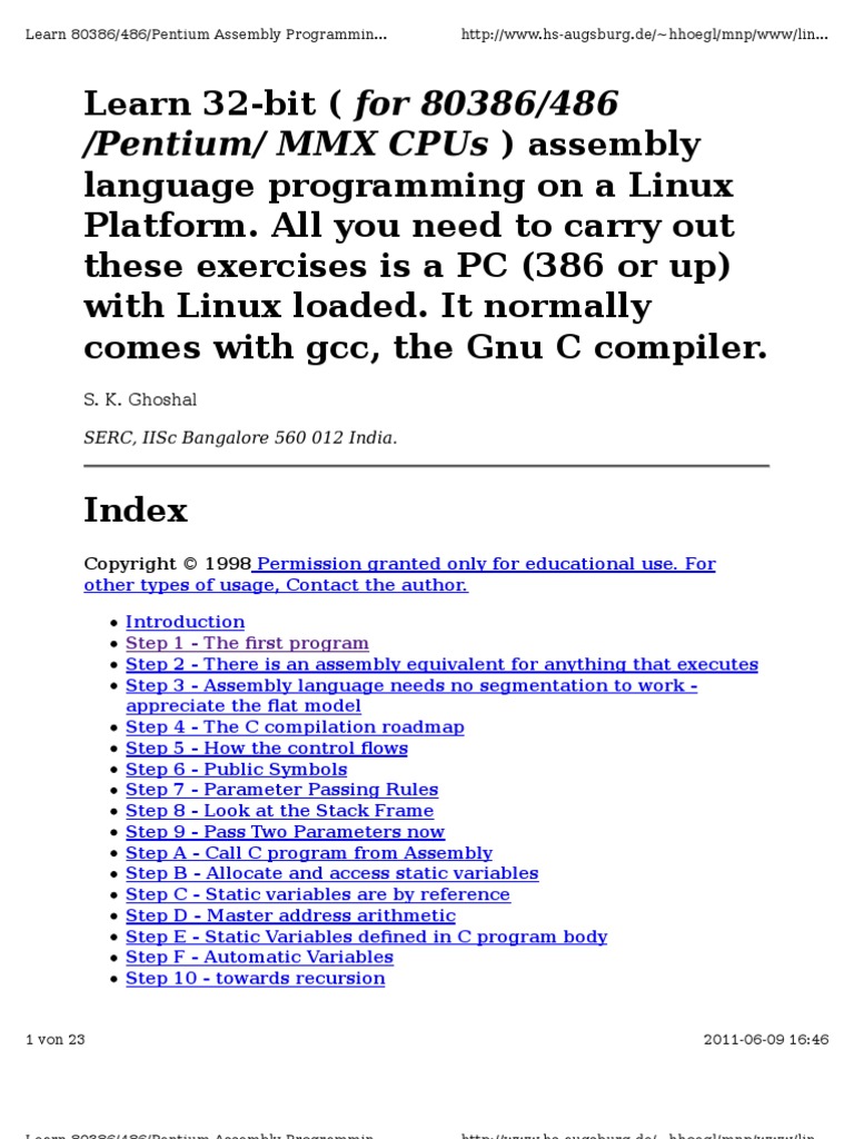 Asm Linux | PDF | Subroutine | C (Programming Language)