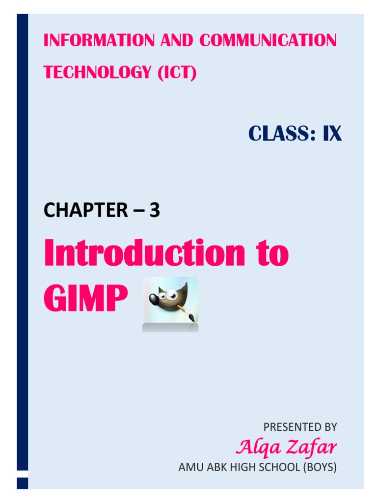 Chapter 3 Class 9 Introduction To GIMP | PDF | Image Editing | Adobe ...