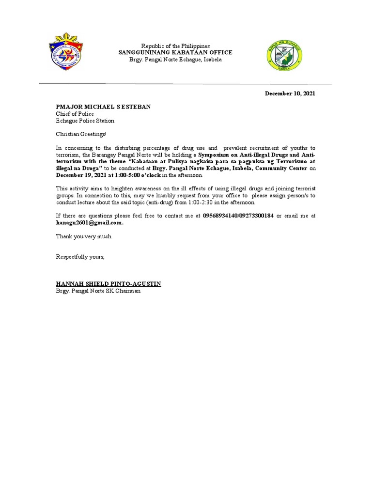 Letter To PNP | PDF