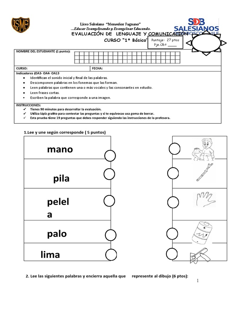 Prueba Letra M P Y L Pdf