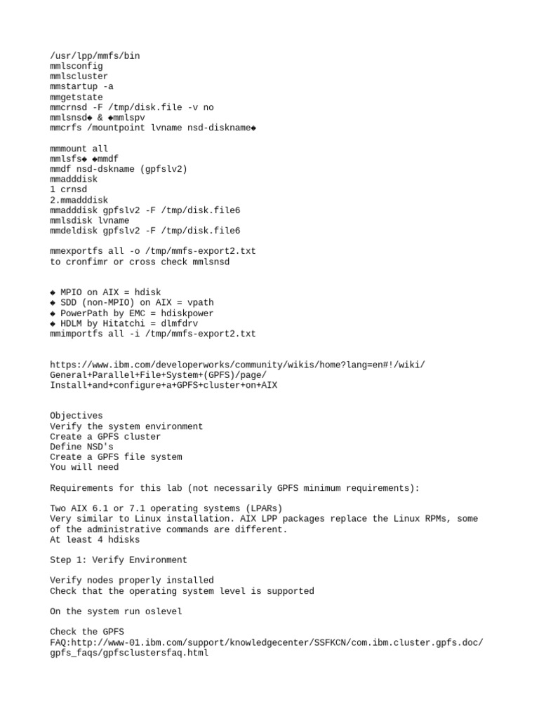 Gpfs Command | PDF | Secure Shell | Computer Networking