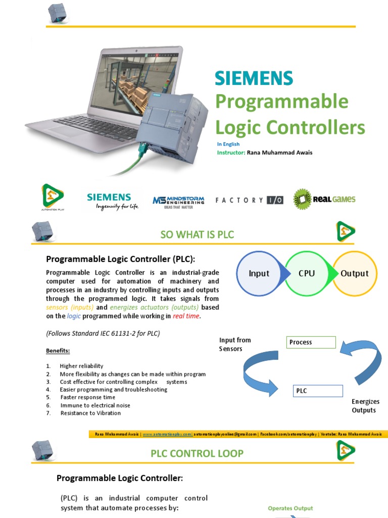Introduction To Siemens PLCs | PDF | Programmable Logic Controller | Manufactured Goods
