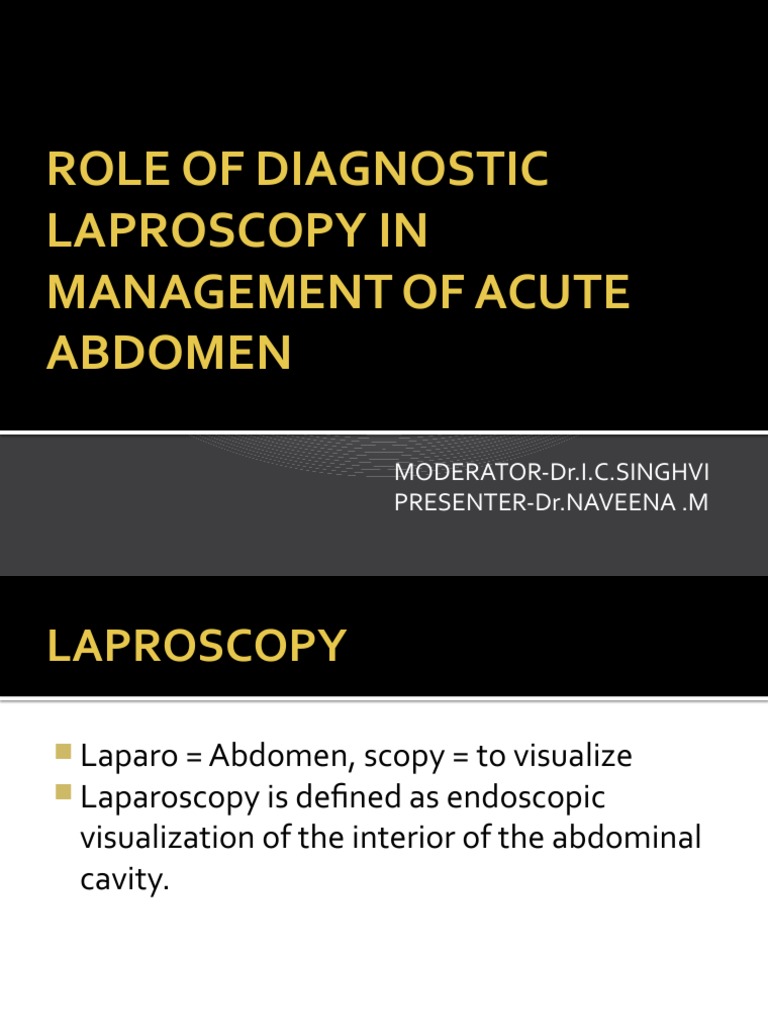 ROLE OF DIAGNOSTIC LAPROSCOPY IN MANAGEMENT OF ACUTE Abdomen Final ...
