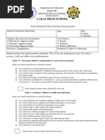 Sip Annex 2a Child-Friendly School Survey | PDF | Literacy | Teachers