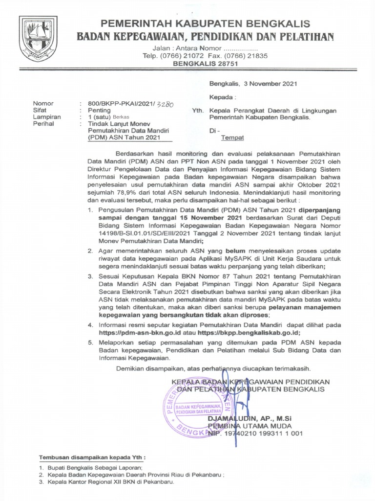 Surat Tindak Lanjut PDM | PDF