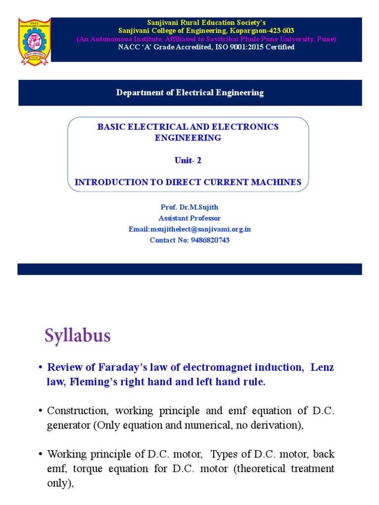 Unit-2 - DC Machines PDF | PDF | Electromagnetic Induction | Electric Motor