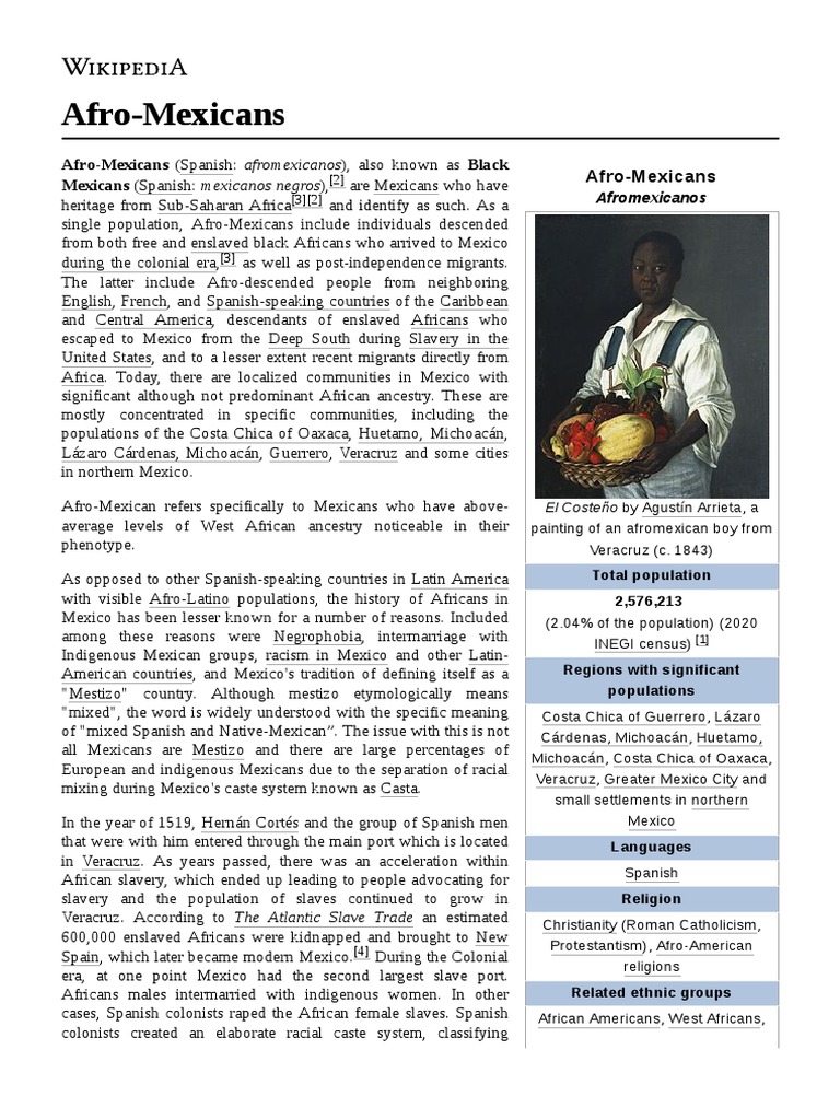 Afro Mexicans | PDF | Mexico | Mulatto
