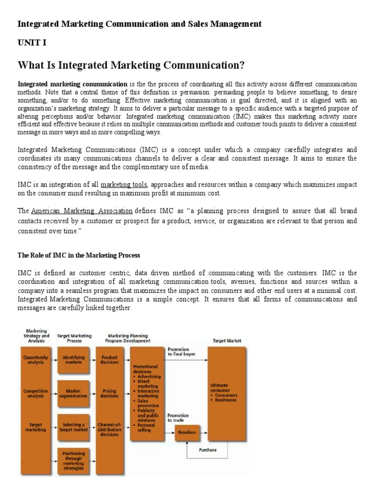 Integrated Marketing Communication and Sales Management | PDF ...