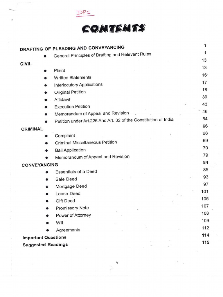 Drafting, Pleading & Conveyancing | PDF