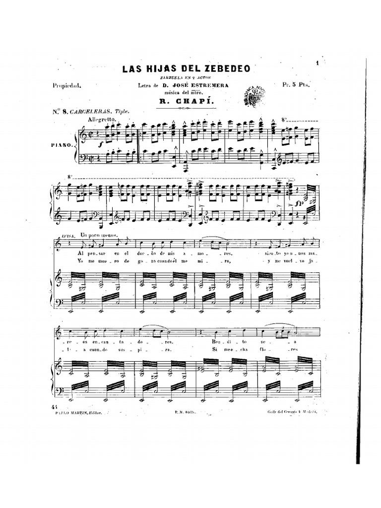 Al Pensar, Las Carceleras de Chapí | PDF