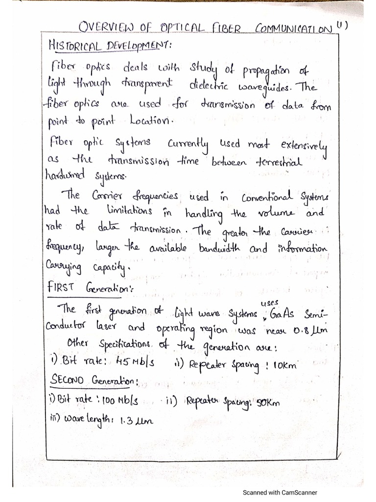 Fibre Optics Notes | PDF