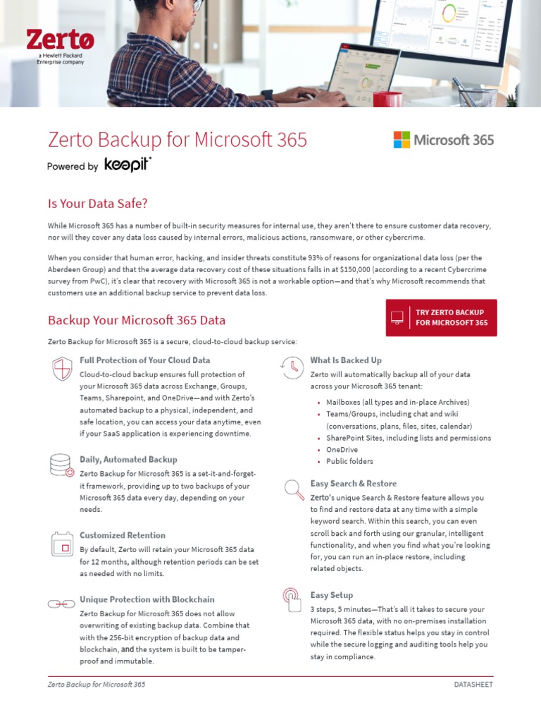 Zerto Backup For Microsoft 365: Is Your Data Safe? | PDF | Backup ...