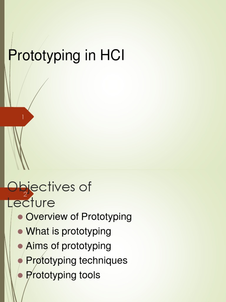 Lecture 4 A - HCI Prototyping | PDF | Software Prototyping | Prototype
