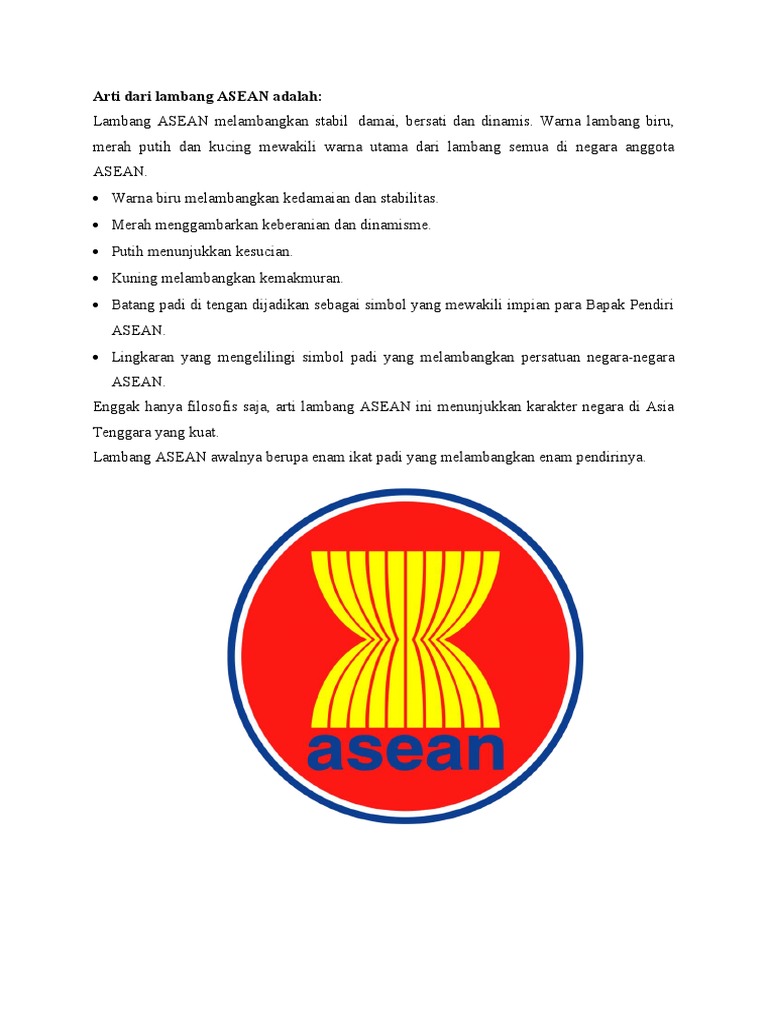 Makna Lambang ASEAN dan Simbolnya | PDF | Perjalanan | Agama ...
