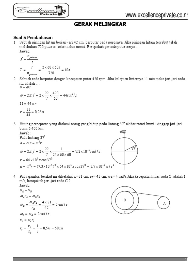Soal & Pembahasan Gerak Melingkar | PDF