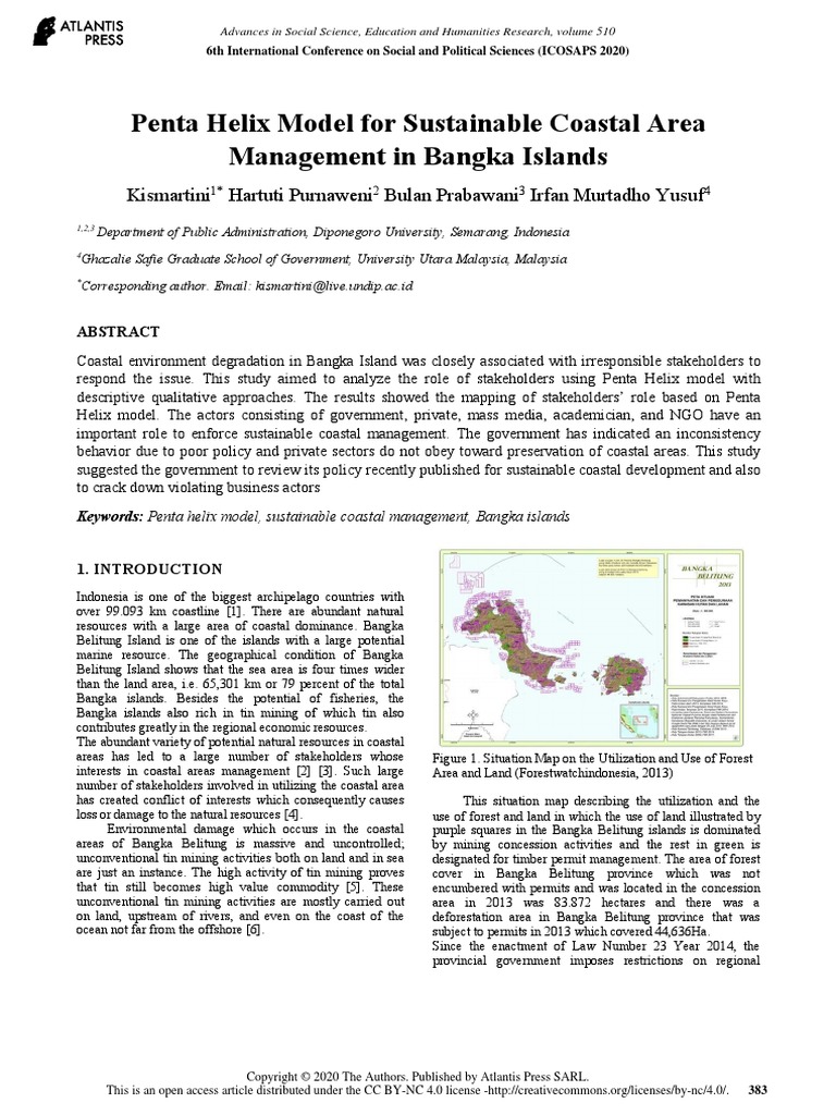 Penta Helix Model For Sustainable Coastal Area Management in Bangka ...
