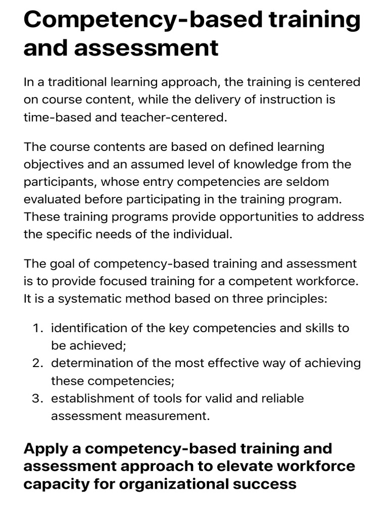 Competency-Based Training Guide | PDF