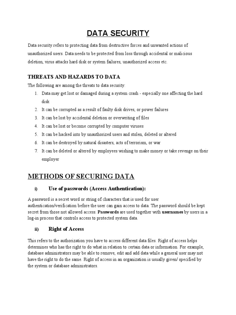 Lesson 4 - Data Security | PDF | Malware | Computer Virus