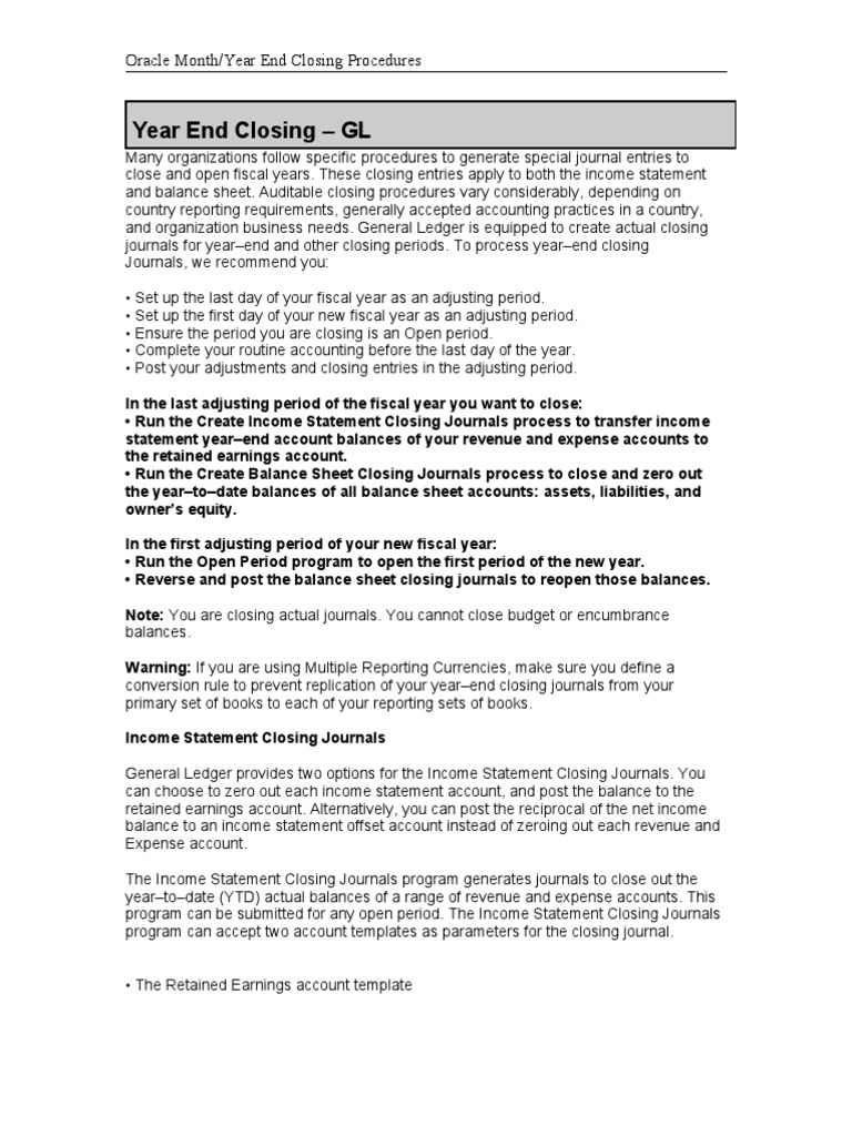 Year End Closing GL | PDF | Debits And Credits | Revenue