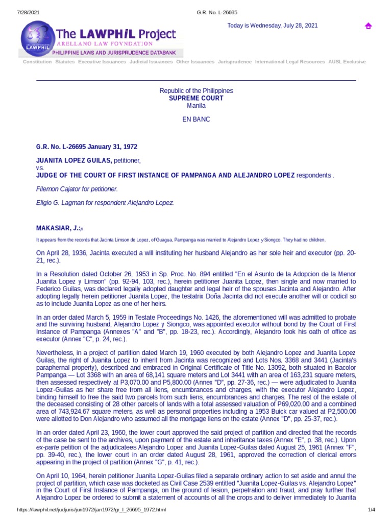 Inheritance Dispute: Juanita Lopez-Guilas | PDF | Probate | Lawsuit