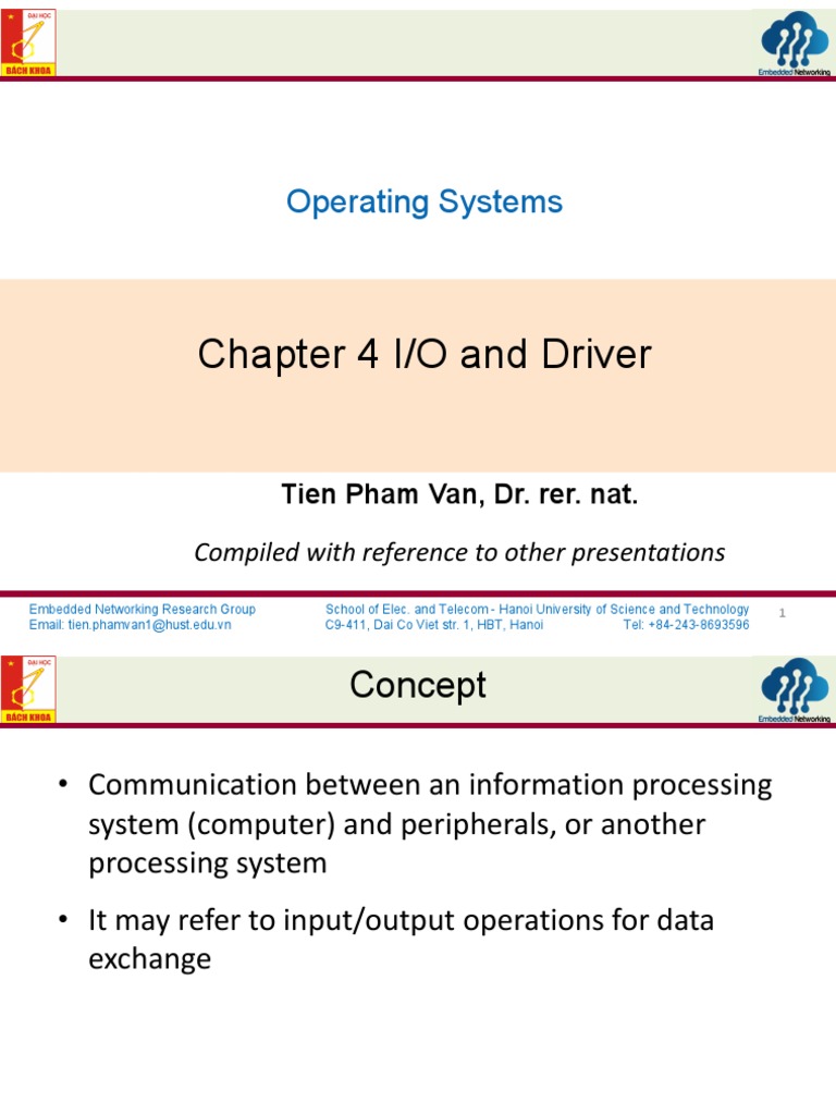 Chapter 4 I/O and Driver: Operating Systems | PDF | Input/Output | Central Processing Unit
