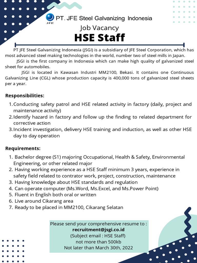 HSE Staff: Job Vacancy | PDF | Business | Computers