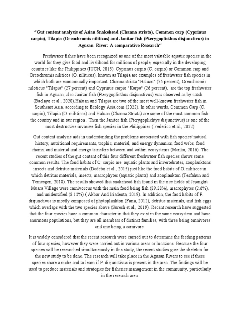 Gut Content ana-WPS Office | PDF | Food Web | Fish