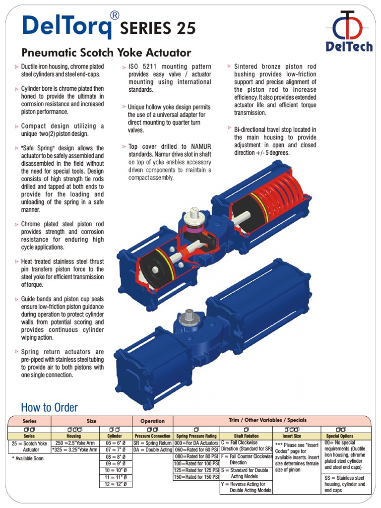 Series 25 DelTorq Heavy Duty Actuator | PDF | Piston | Actuator