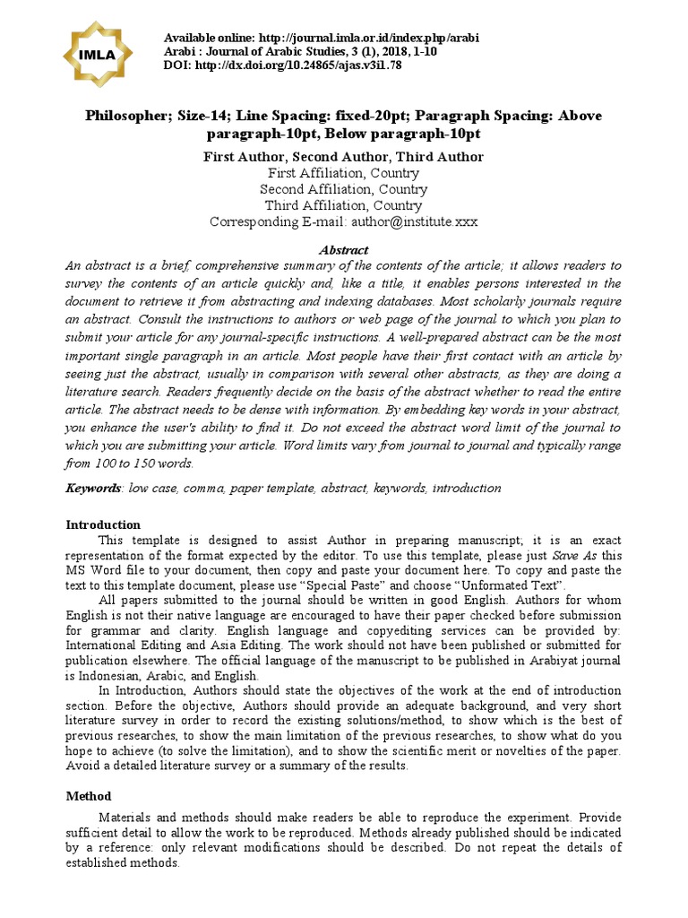 Analysis of an Academic Research Article Template: Guidance for ...