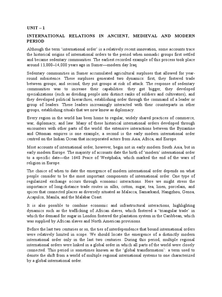 Evolution of International Relations History | PDF | Gender Studies ...