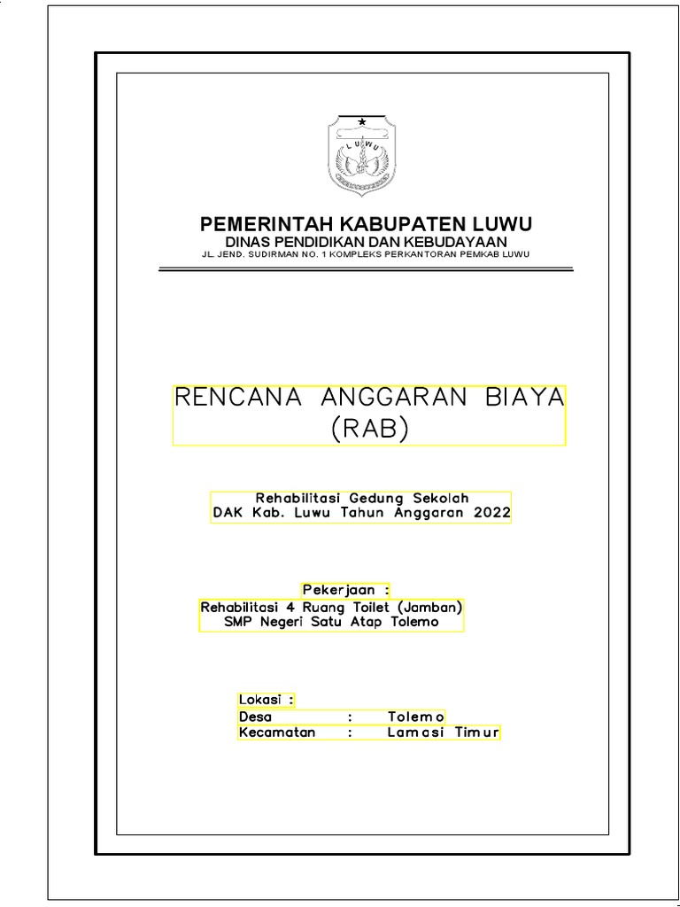 BOQ Lab. Komputer Satap Tolemo 1 | PDF