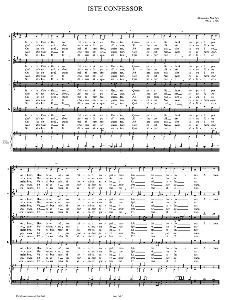 Iste Confessor - Scarlatti | PDF
