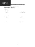 Mathematics Worksheet For Year 7 Cambridge | PDF | Litre | Area
