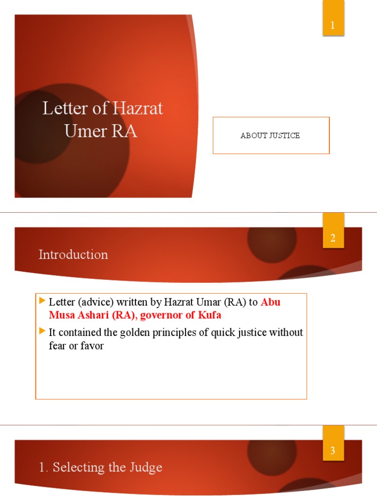 Letter of Hazrat Umer RA | PDF | Witness | Burden Of Proof (Law)