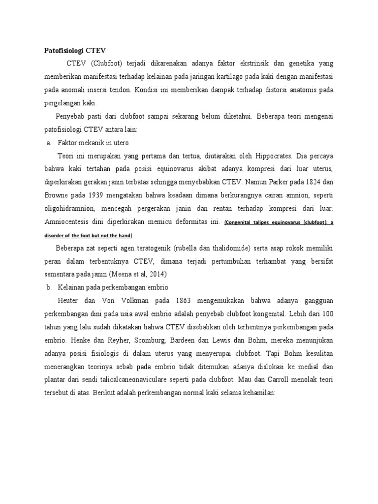 Patofisiologi CTEV | PDF