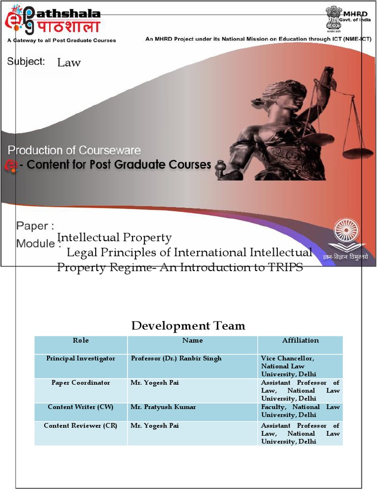 International Regime of IPR | PDF | Trips Agreement | Intellectual Property
