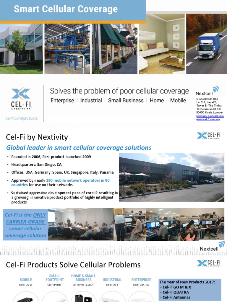 Nextivity Cel-Fi Signal Boosters Overview | PDF | Cellular Network | 3 G