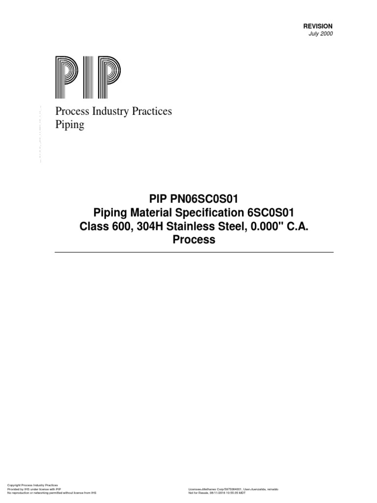 Process Industry Practices Piping | PDF | Pipe (Fluid Conveyance ...
