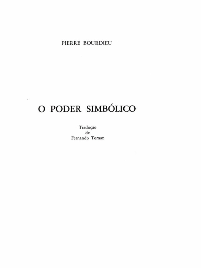 O Poder Simbolico - Pierre Bourdieu 1 e 2 Fichando | PDF | Science ...