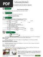 Scince3-Q1W1-properties of Matter | PDF | Weight | Mass