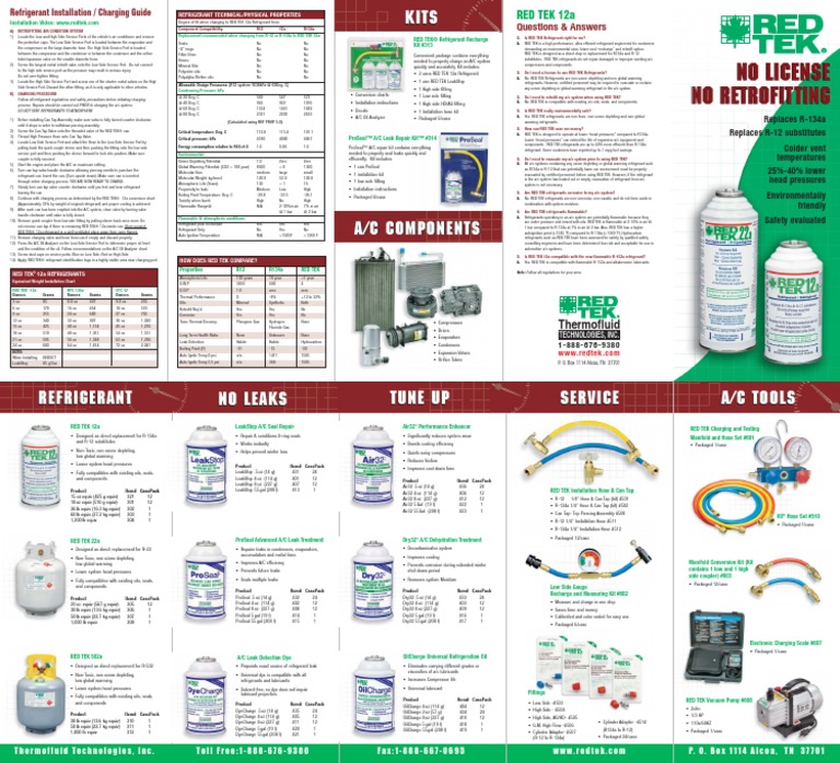 Red Tek 12A: Questions & Answers | PDF | Air Conditioning | Gases
