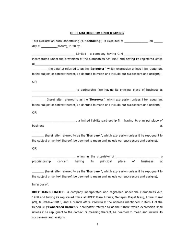 Loan Undertaking for ECLGS Facility | PDF | Banks | Loans