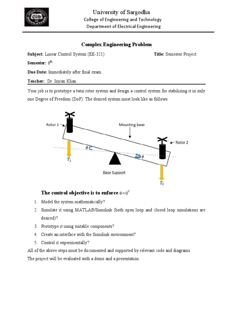 University of Sargodha: Complex Engineering Problem | PDF | Simulation ...