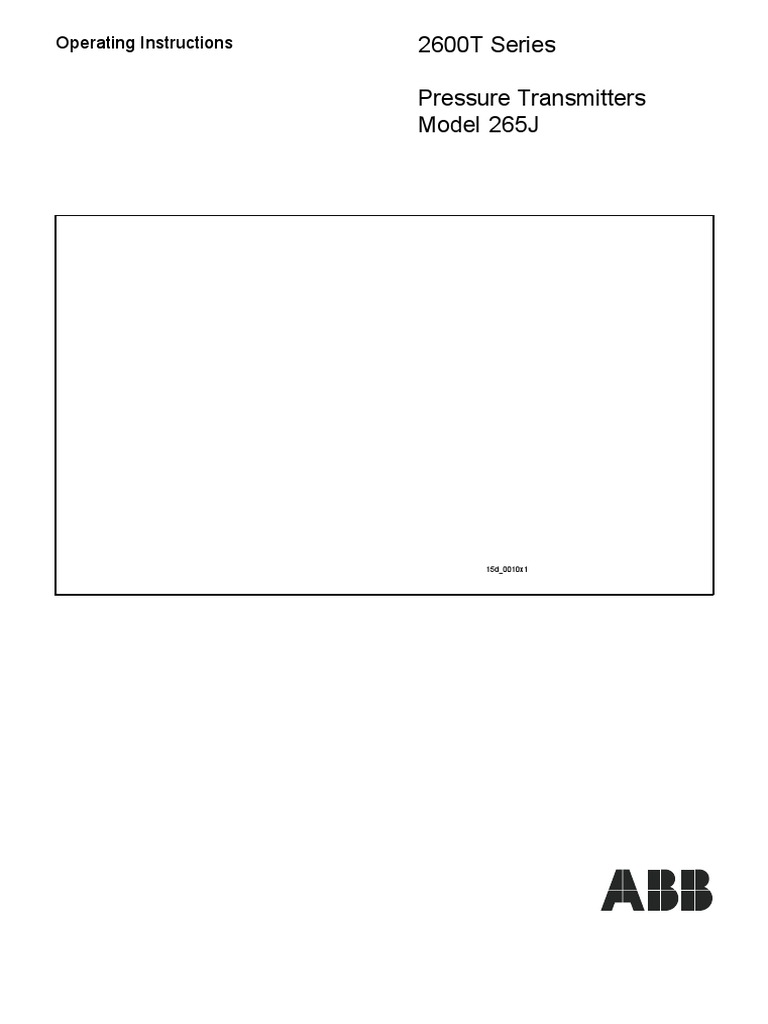2600T Series Pressure Transmitters Model 265J: Operating Instructions ...
